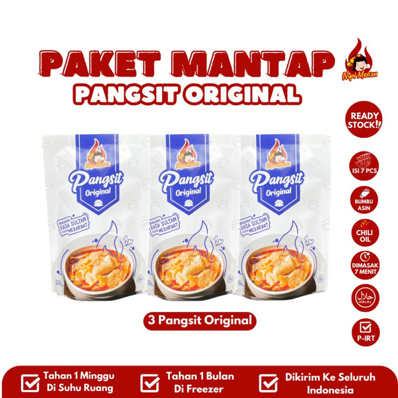 Jual Paket Pangsit Ayam Original Nyai Mercon (isi 3) | Shopee Indonesia