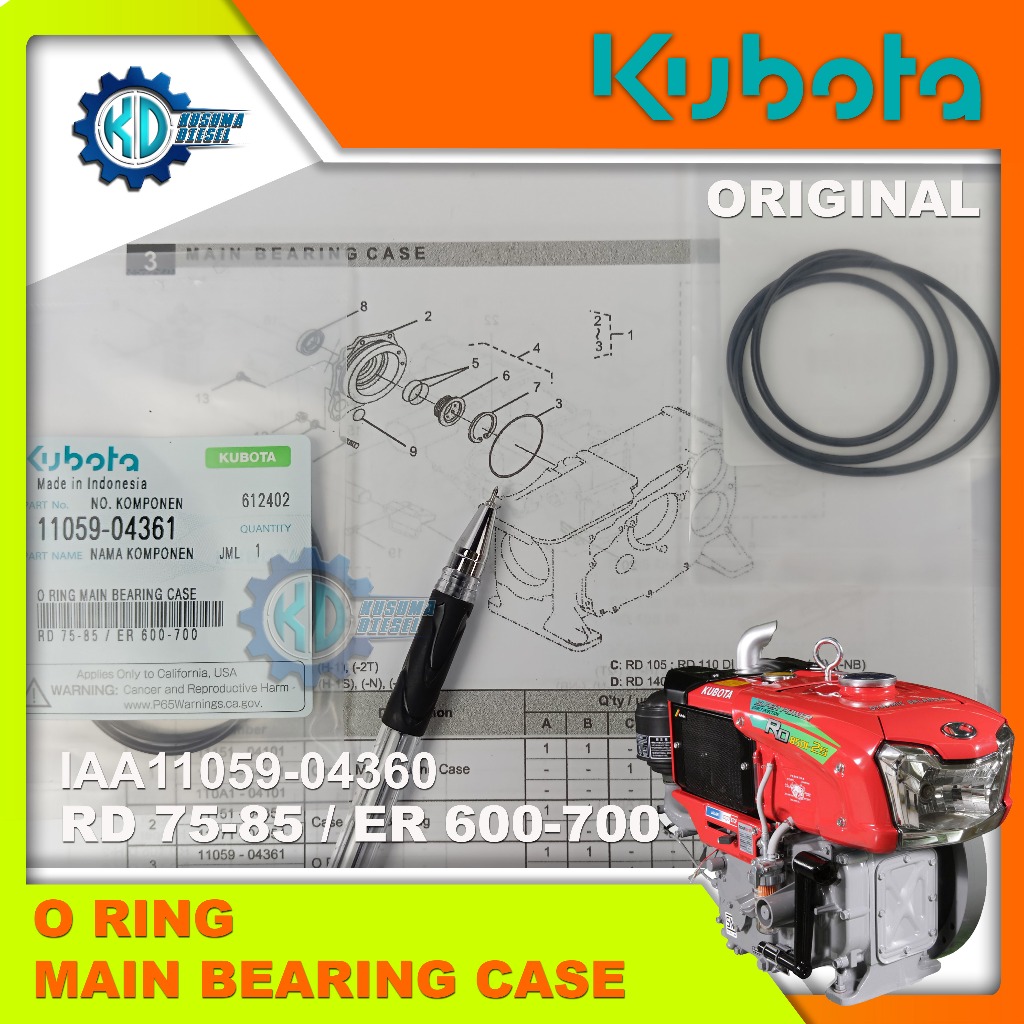 Jual O RING, MAIN BEARING CASE RD 75-85 / ER 600-700 - SPAREPART DIESEL ...