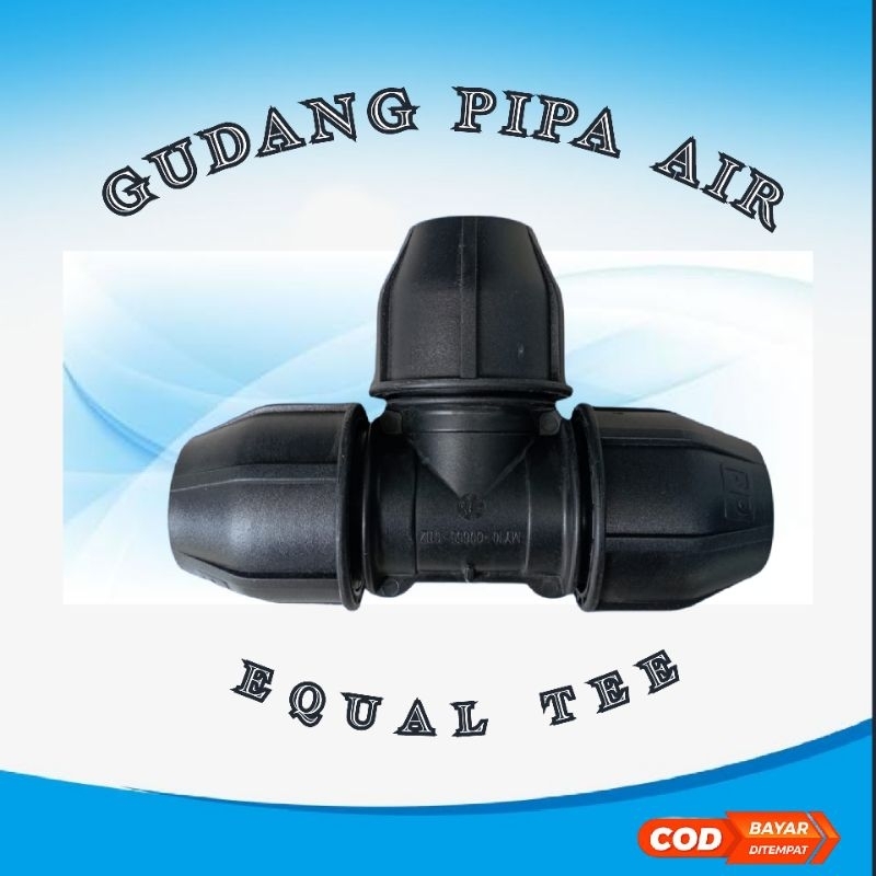 Jual sambungan pipa hdpe equal Tee 1/2 inch atau Fitting pipa hdpe tee ...
