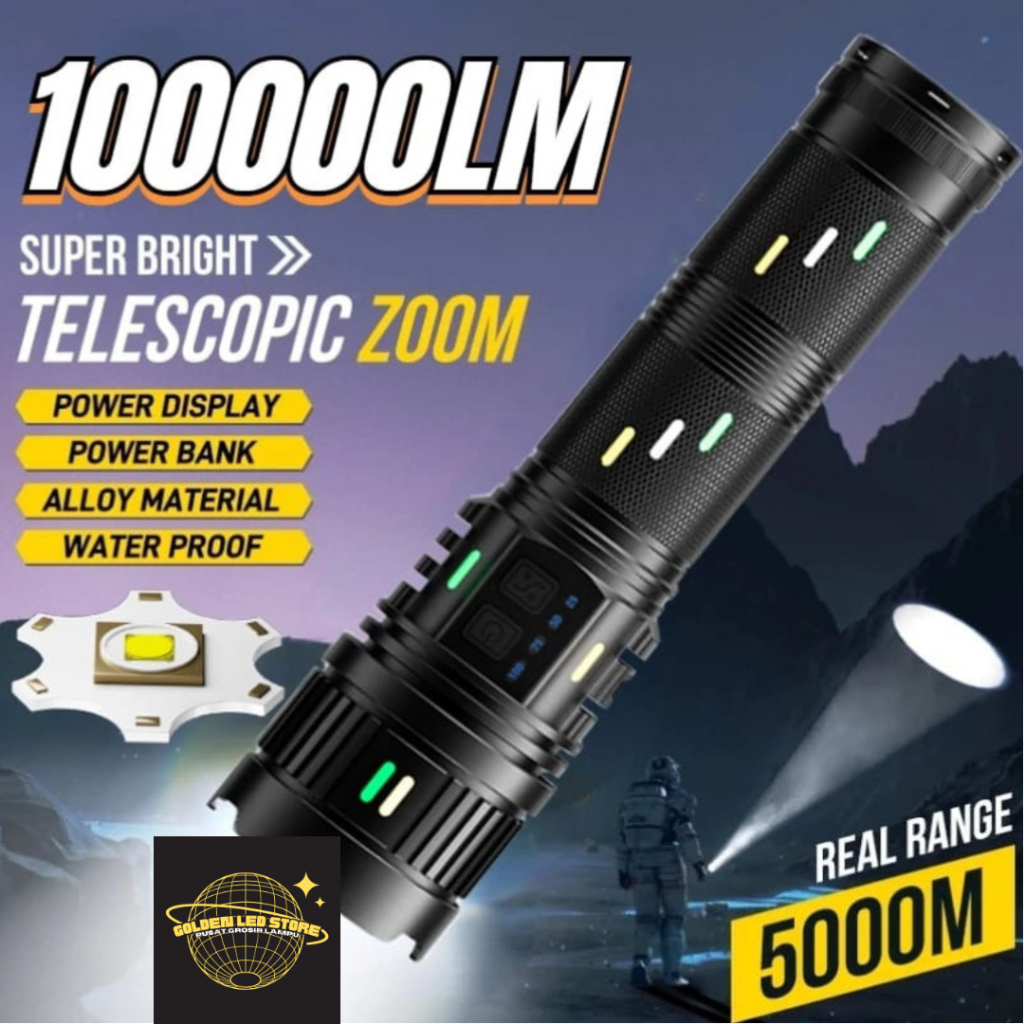 Jual SENTER TELESCOPIC ZOOM LED SUPER TERANG / SENTER RECHARGEABLE ...