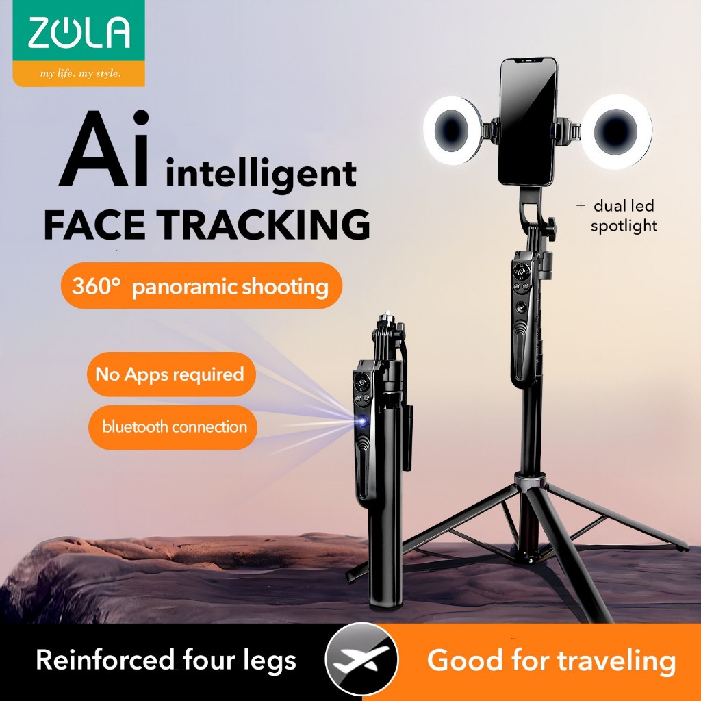 Jual ZOLA Tongsis AI Auto Face Tracking Tripod Selfie Stick with ...