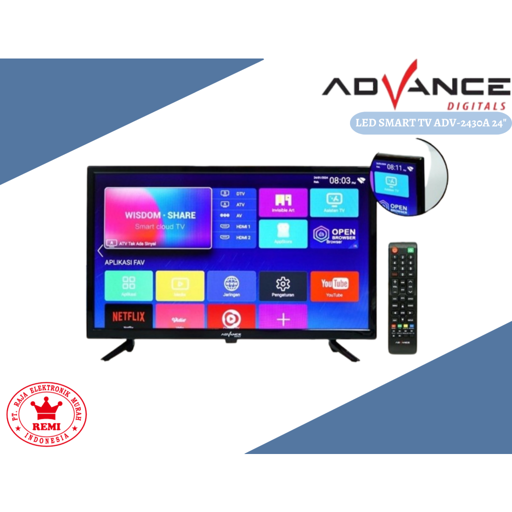 Jual LED DIGITAL SMART TV ADVANCE ADV-2430A 24 INCH | Shopee Indonesia