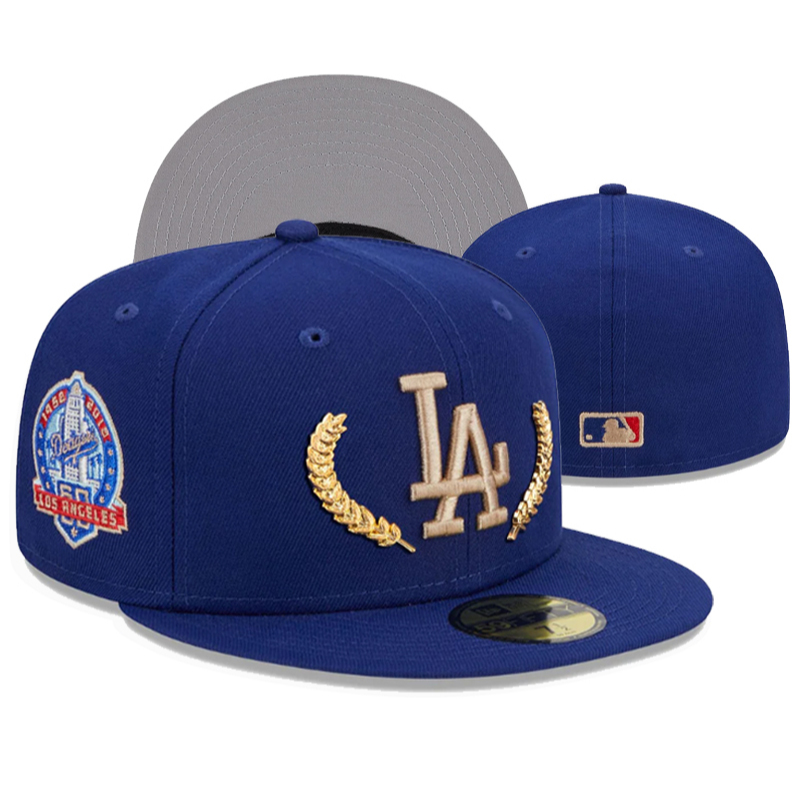 Jual Topi Fitted LA Los Angeles Dodgers Navy Gold Anniversary Build Up ...