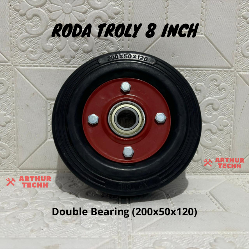 Jual Roda Troli Troly 8 Inch Double Bearing Roda Only Mati Trolly ...