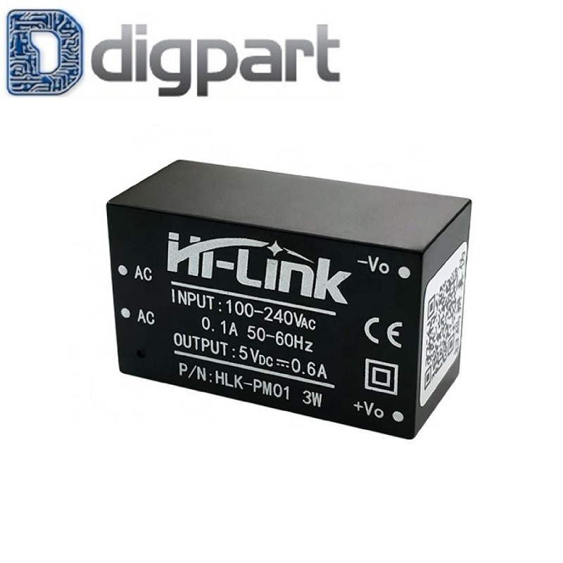 Jual Hi-Link HLK-PM01 AC-DC Mini Power Supply Adaptor 100-240V AC to 5V ...