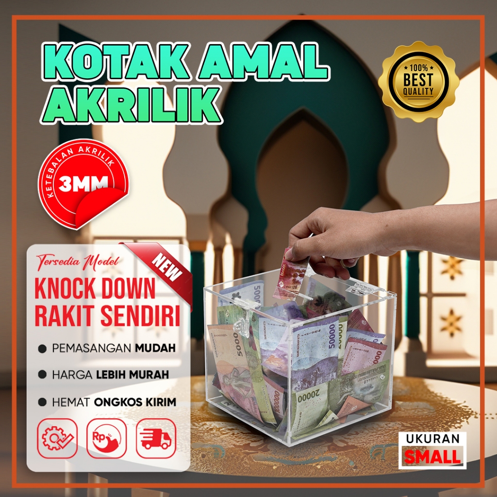 Jual Kotak Amal Akrilik / Box Saran - 15x15x15cm 3mm | Shopee Indonesia