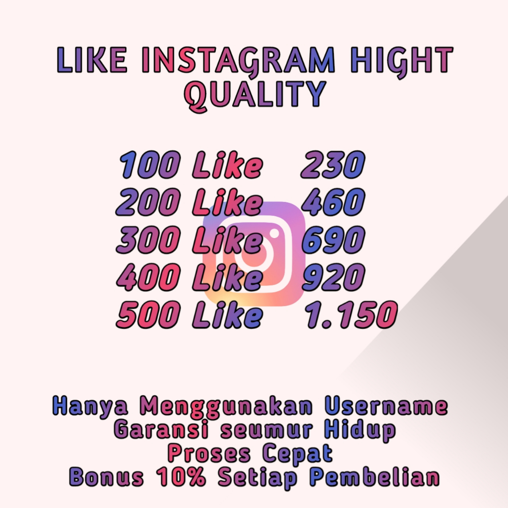 Jual Instagram Like - Likes Insta IG Permanen Real World Wide Bergransi ...