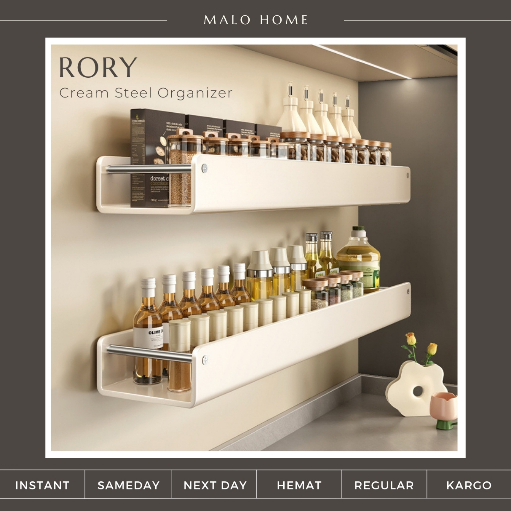 Jual MALOHOME - RORY CREAM STEEL TRAY Rak Bumbu Rak Spices Organizer ...
