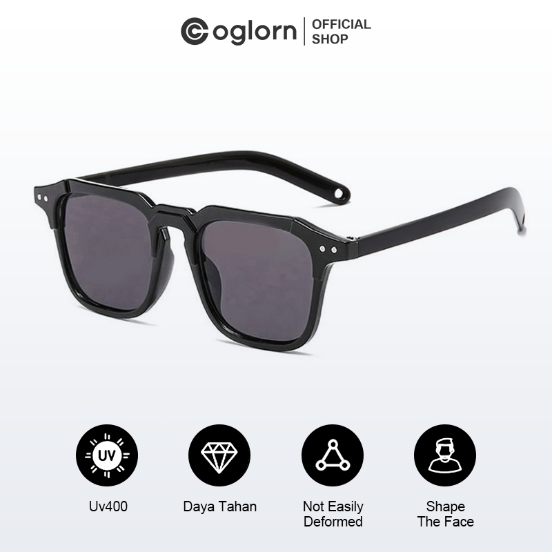 Jual Coglorn Kacamata Hitam Candy Color Optik Anti Sunglass Bingkai ...