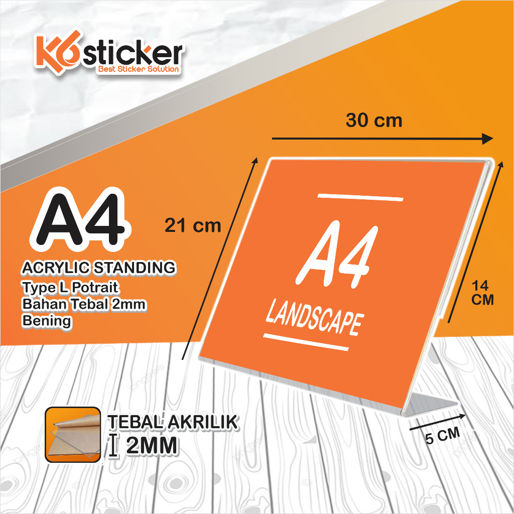 Jual ACRYLIC A4 LANDSCAPE TYPE L / AKRILIK BROSUR A4 L LANDSCAPE ...