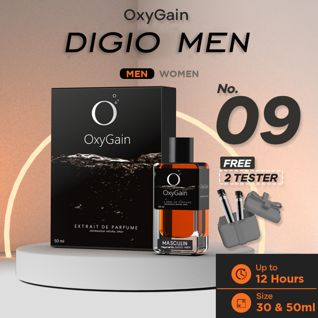 Jual OXYGAIN PARFUM NO.9 (MASCULIN) INSPIRED BY digio men | Shopee ...