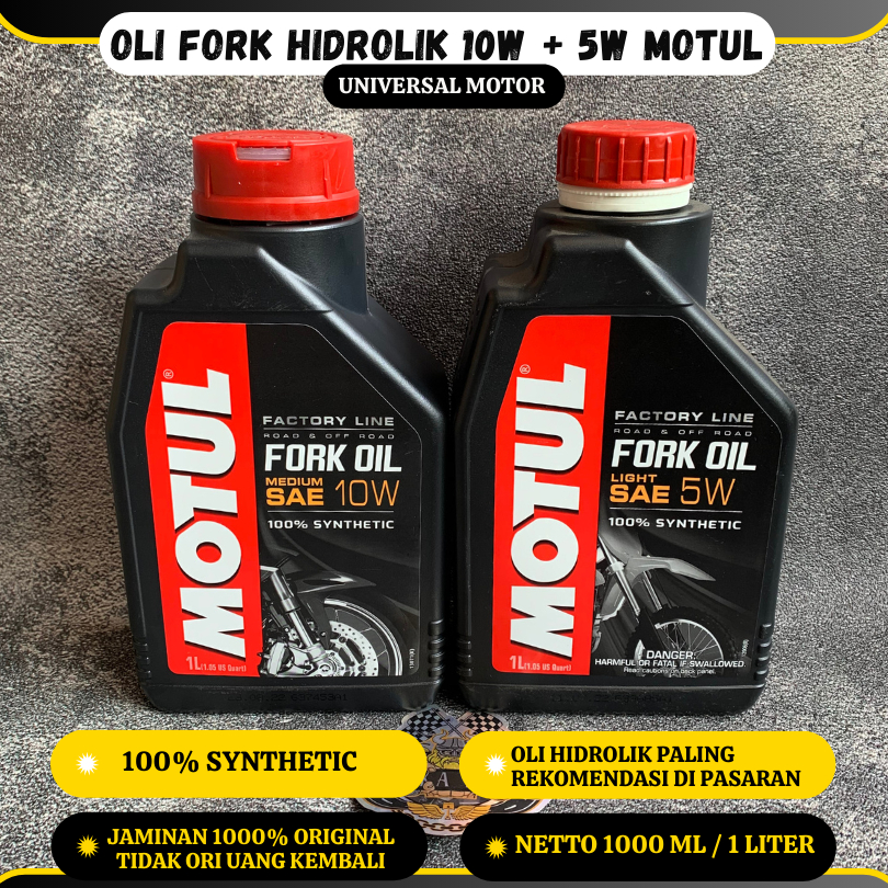 Jual Oli Motul FORK OIL Shock Hidrolik FL 5W 10W FULL SYNTHETIC 1 Liter | Shopee Indonesia