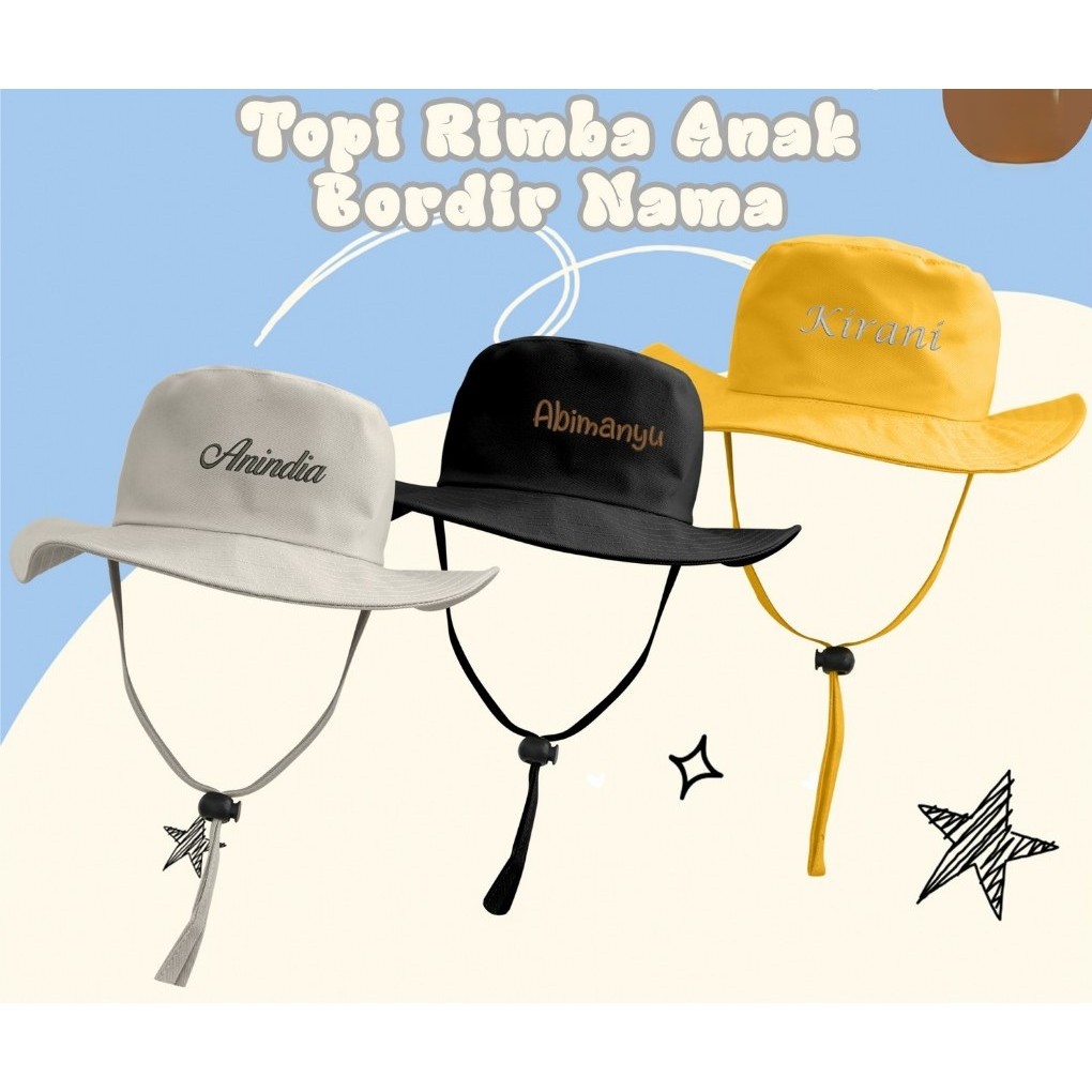 Jual Topi Rimba Anak Laki Laki Perempuan,Bisa Requst Bordil Nama ...