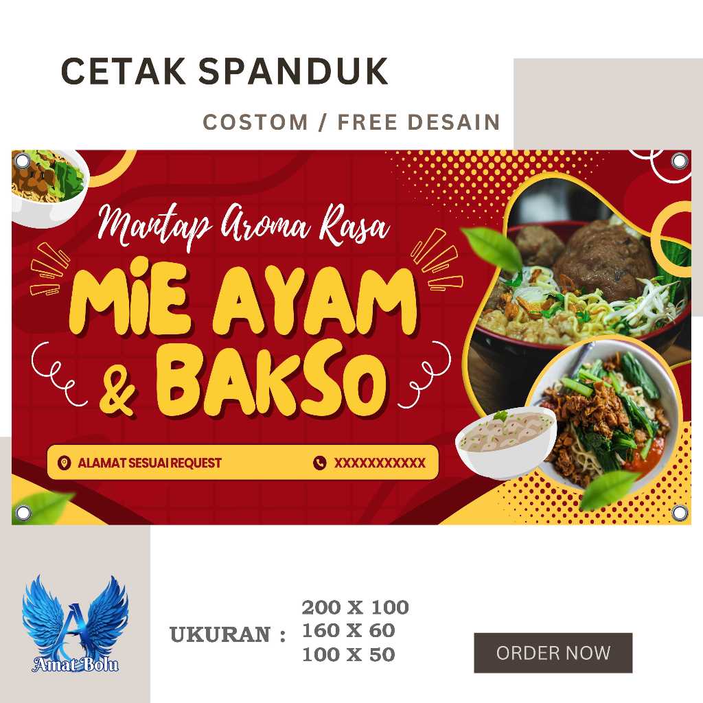 Jual Spanduk Banner MIE AYAM BAKSO SEDAP Bisa Request | Shopee Indonesia