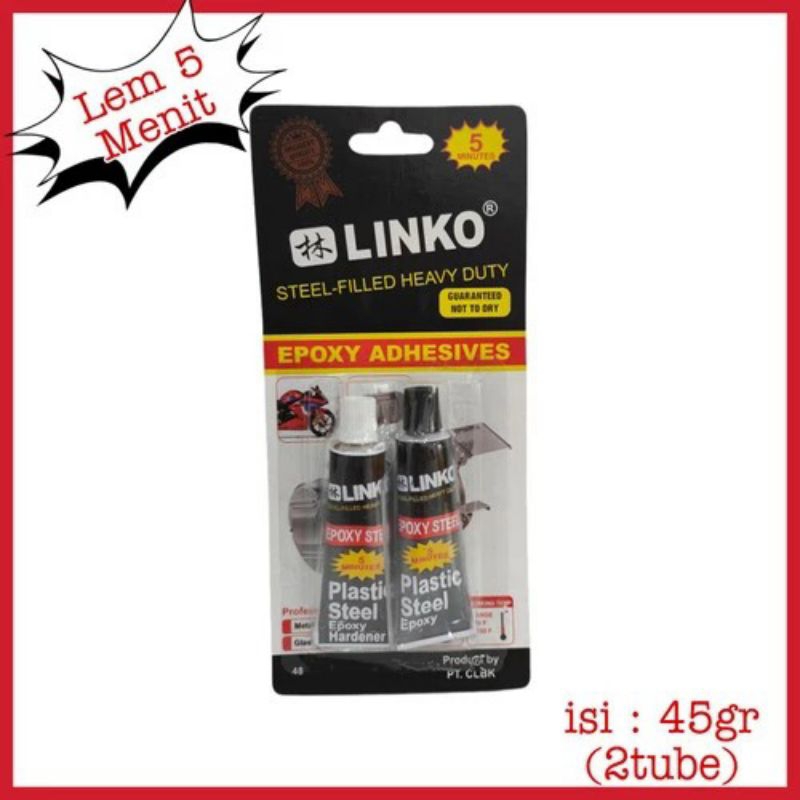 Jual (1pcs) LINKO Lem Besi plastic epoxy adhesive 5 menit LINKO ...