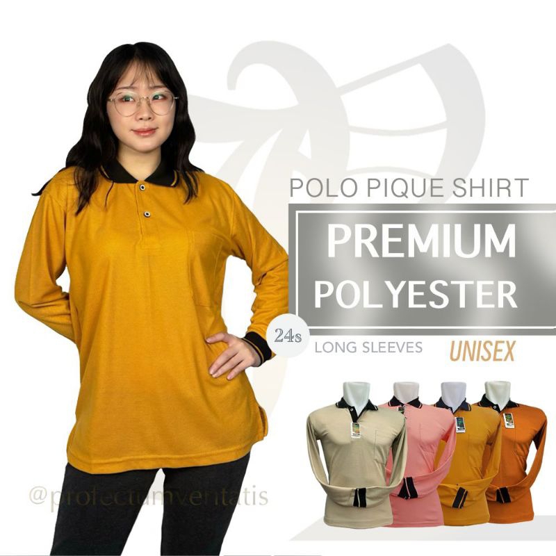 Jual Kaos Polo Unisex Lakos Polyester Premium Lengan Panjang - Coklat ...