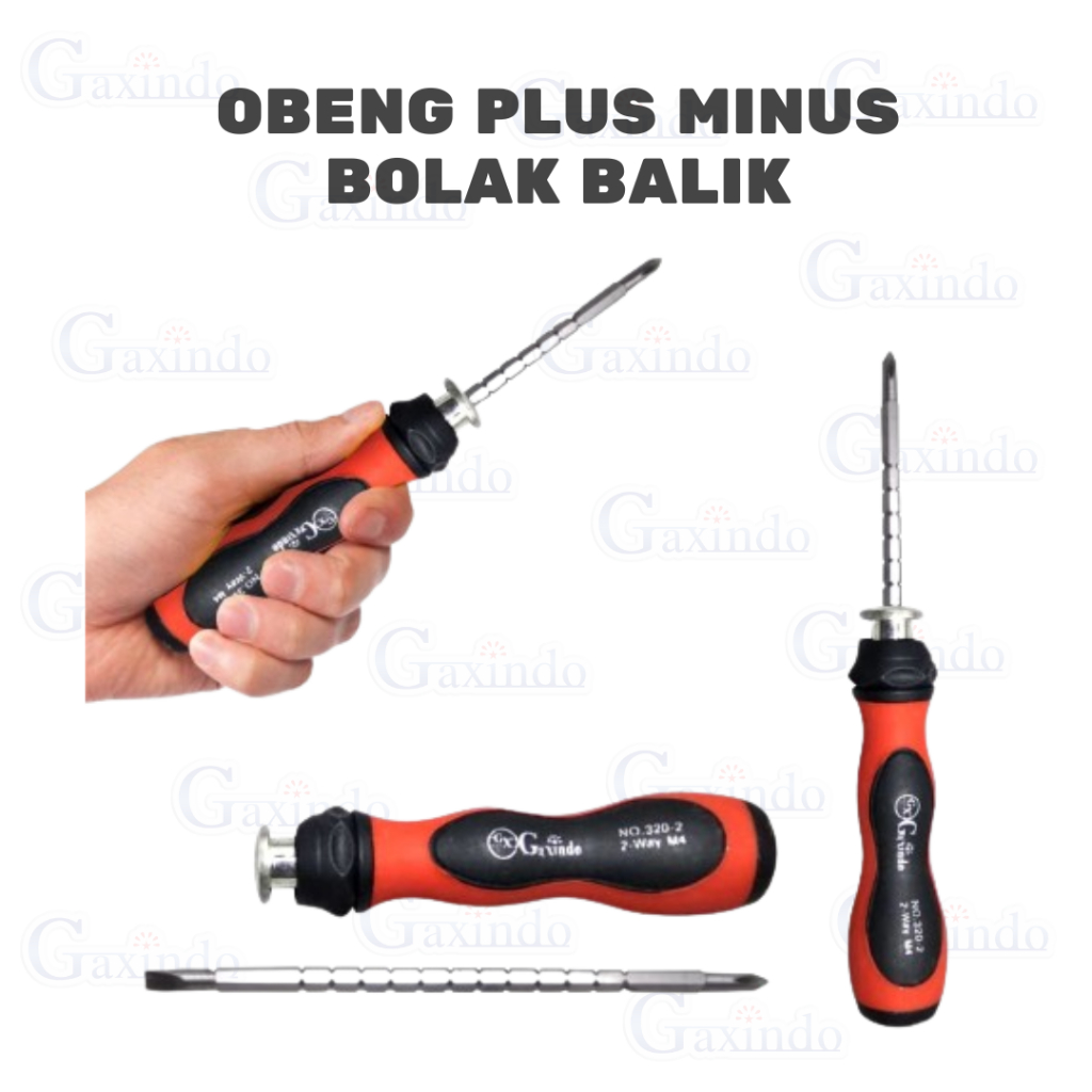 Jual OBENG BULAK BALIK 2WAY GAXINDO MODEL O3203 OBENG PLUS MINUS ...