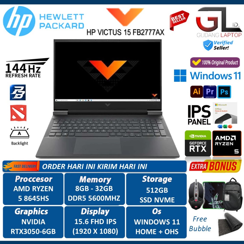 Jual Hp Victus 15 Fb2777ax Amd Ryzen 5 8645hs 32gb 512gb Ssd Rtx3050 ...