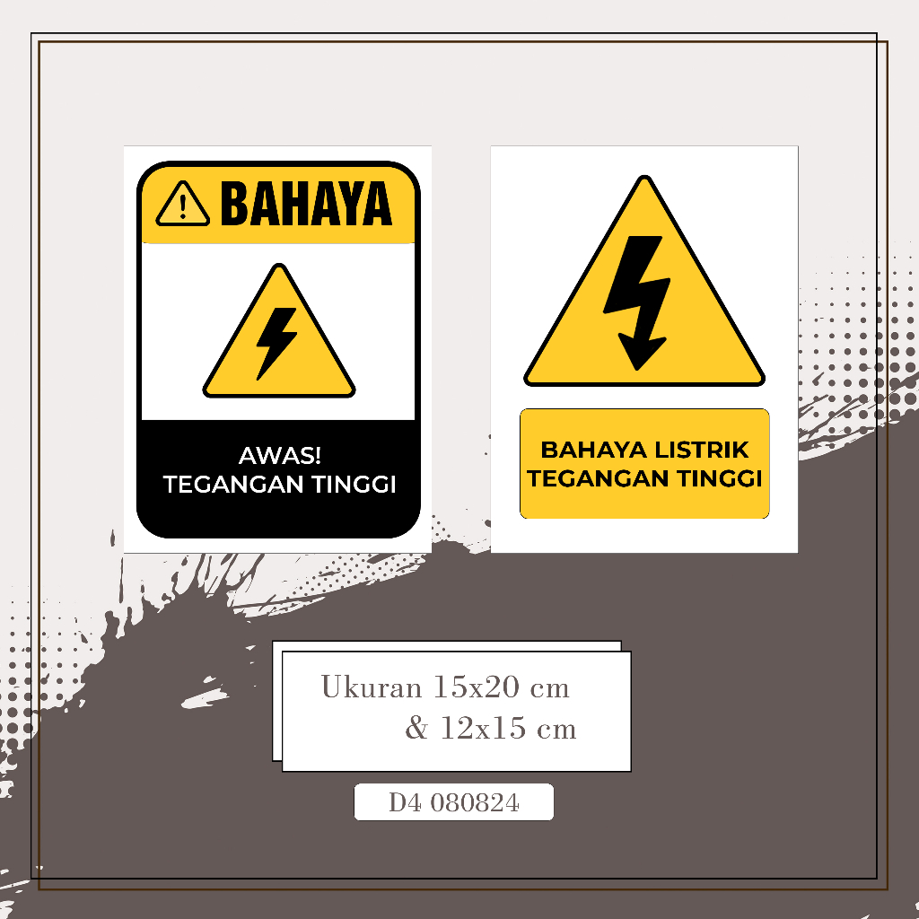 Jual Stiker K3 Awas Tegangan Tinggi Ukuran 15x20 cm dan 12x15,Stiker ...