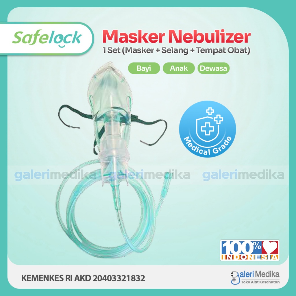 Jual Masker Nebulizer Safelock Nebulizer Mask Medical Grade | Shopee ...