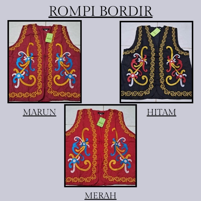 Jual Rompi Bordir Motif Dayak Vest Motif Borneo | Shopee Indonesia