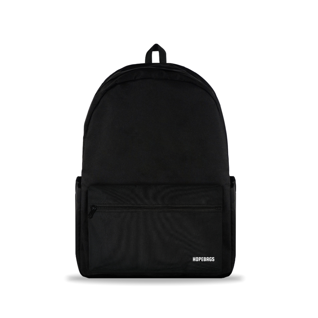Jual Tas Ransel Sekolah Pria Hitam Polos Simple Basic Backpack Cordura ...