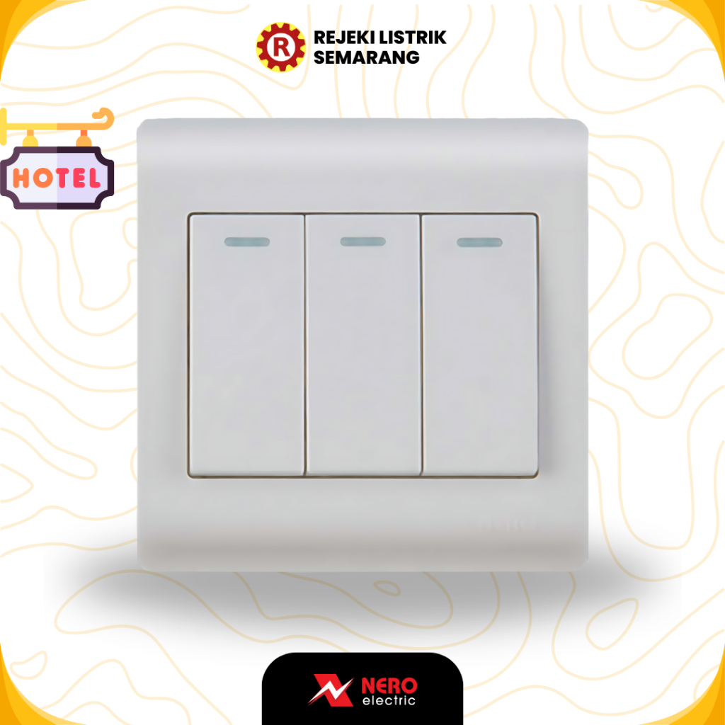 Jual SAKLAR TRIPLE PUTIH HOTEL MINIMALIS MERK NERO F161632, SAKLAR ...
