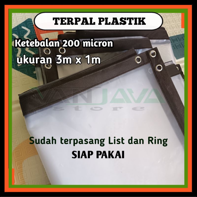 Jual Tirai terpal plastik tebal pakai list ukuran 3x1 plastik uv tutup ...