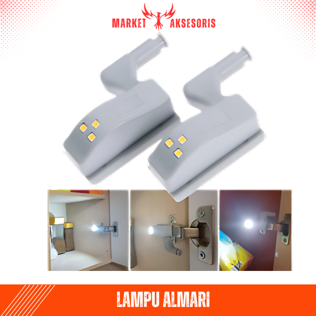 Jual Lampu Lemari LED Otomatis Automatic LED Lamp Lampu Engsel Pintu ...