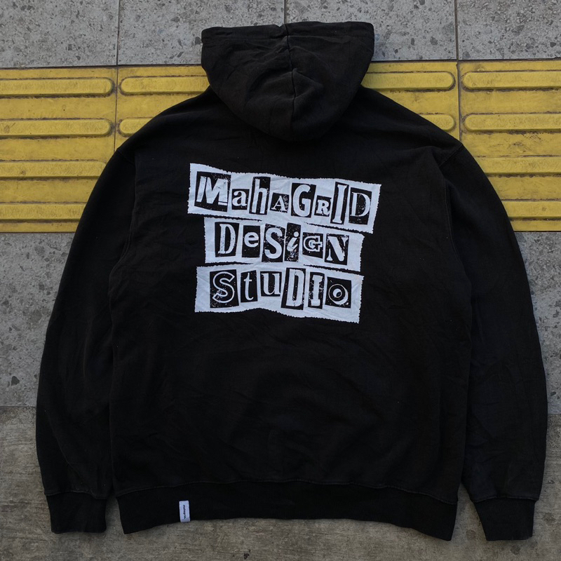 Jual Mahagrid design studio oversize hooded - Warna black washed ...