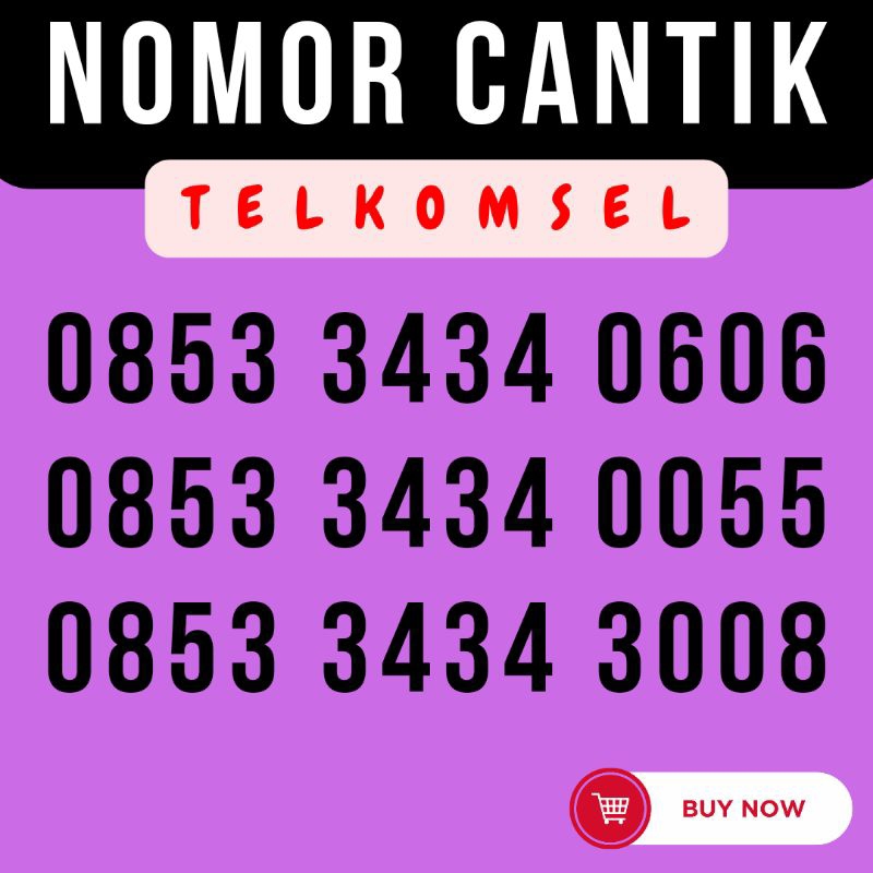 Jual nomor cantik telkomsel SERI ABAB 3434 + SANGAT RAPI DAN MUDAH DIHAFAL + SANGAT ELEGAN ...