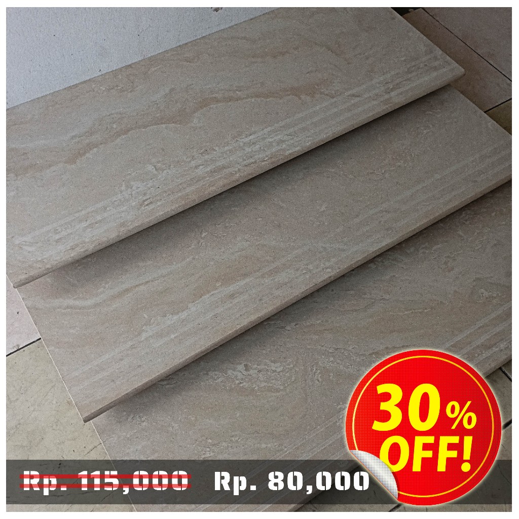 Jual Stepnosing Granit 30x80 Cream Corak Glossy Lantai Tangga Custom ...