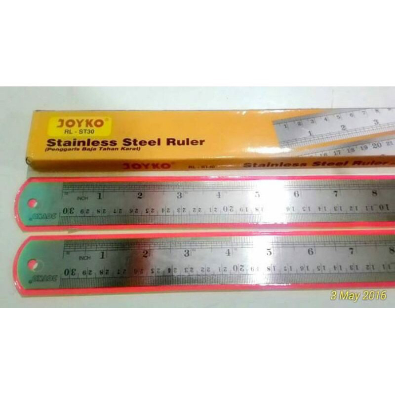 Jual Penggaris Besi / Penggaris Stainless Steel 30cm harga 1 pcs ...