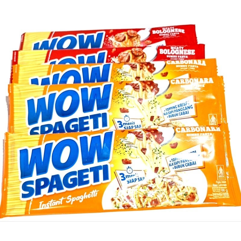 Jual WOW SPAGETI INSTANT CARBONARA BOLOGNESE PAKET 5 PCS 88 gr Mie Instan | Shopee Indonesia