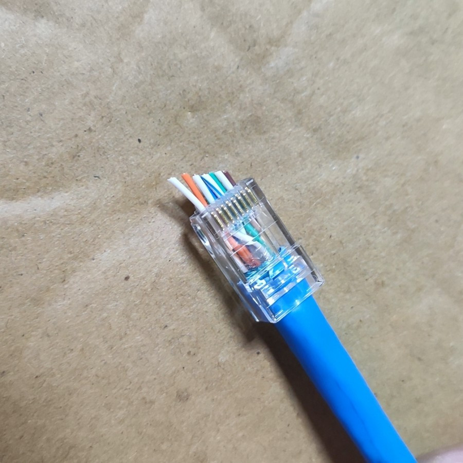 Jual BAFO EZ konektor rj45 cat6A pass through 50um gold pin - kabel ...