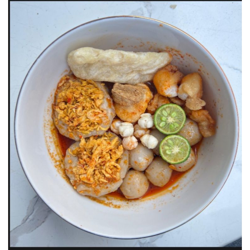 Jual 1 pcs baso Aci ayam suwir pedas premium isian lebih banyak komplit ...