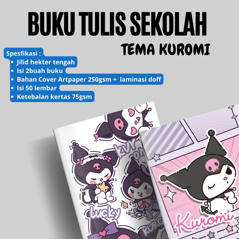Jual Buku Tulis Sekolah Desain Kuromi Isi 2pcs | Shopee Indonesia