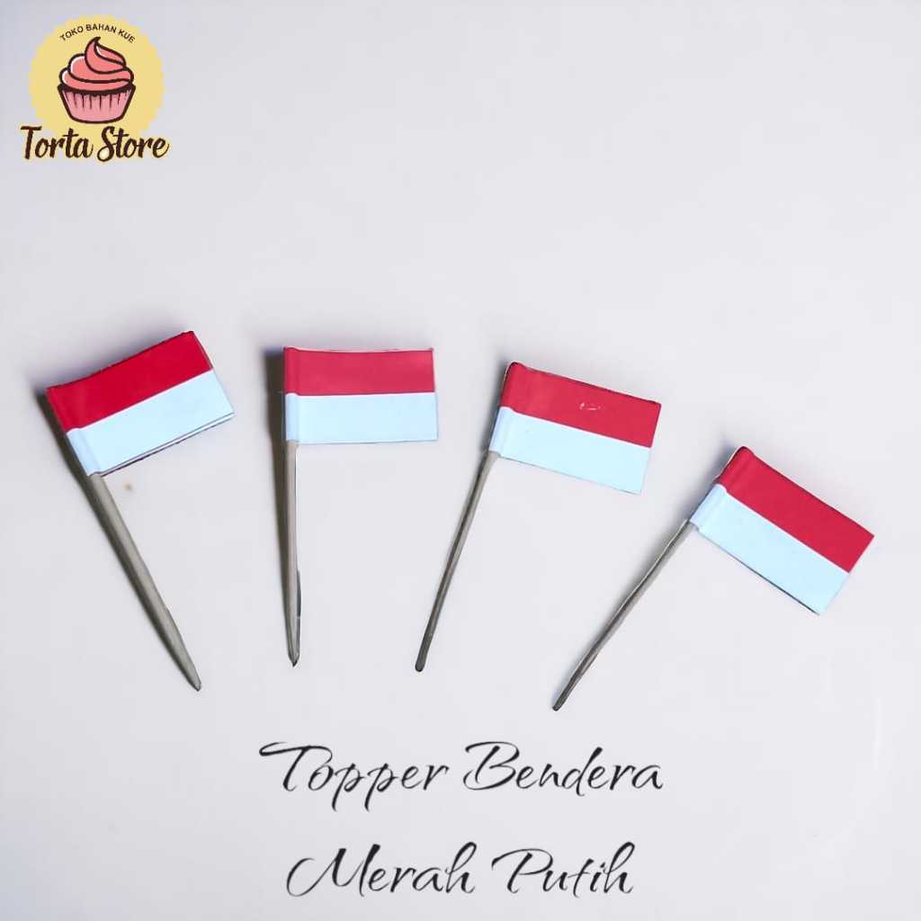 Jual Topper Tema Bendera Merah Putih isi 24 pcs | Shopee Indonesia