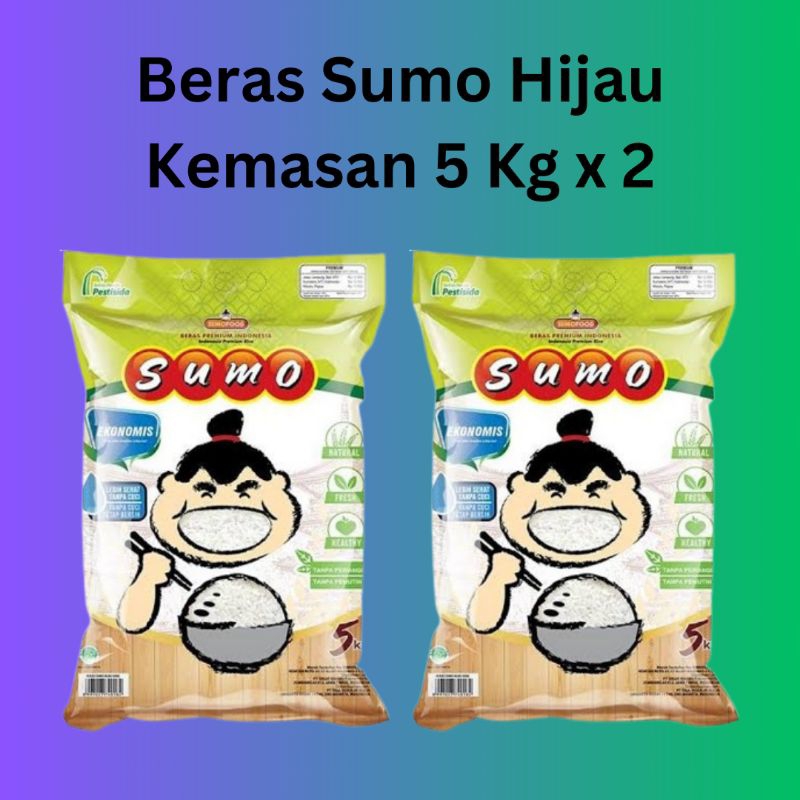Jual [5 KG x 2 PACK] BERAS SUMO HIJAU BERAS PULEN PREMIUM KEMASAN 5KG X ...