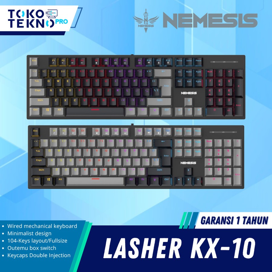 Jual NYK Nemesis Lasher KX10 / KX-10 Keyboard Fullsize Mechanical ...