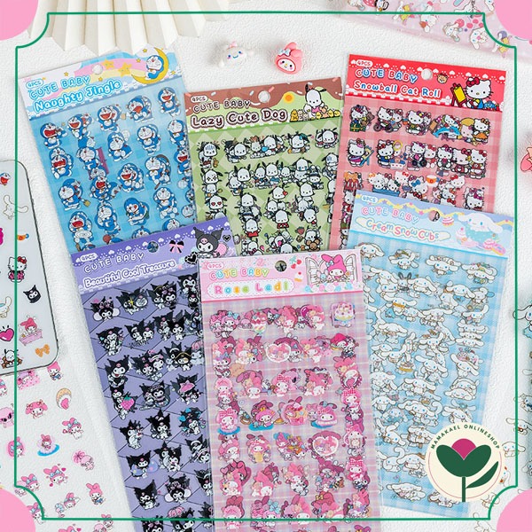 Jual 1 set isi 4 lembar sticker karakter cute deco stiker lucu doraemon ...