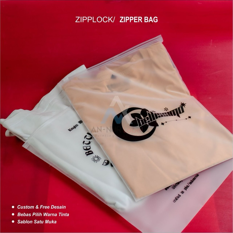 Jual Zipper lock Plastik ziplock ( paket 50pcs ) Sablon plastik mika ...
