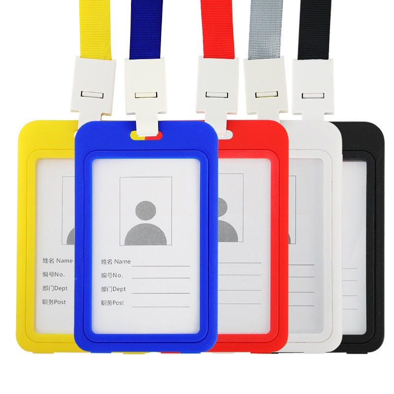 Jual Name Tag Id Card Transparant Gantungan Kartu Nama Plastik Vertical ...