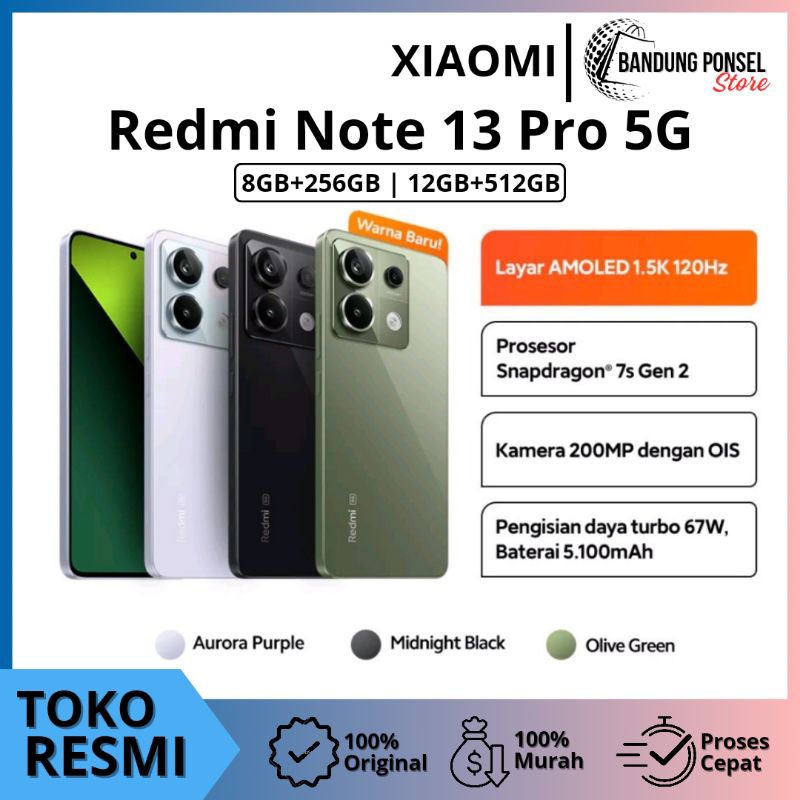 Jual Xiaomi Redmi Note 13 Pro 5G 12/512 | 8/256 200MP OIS Ultra Clear ...