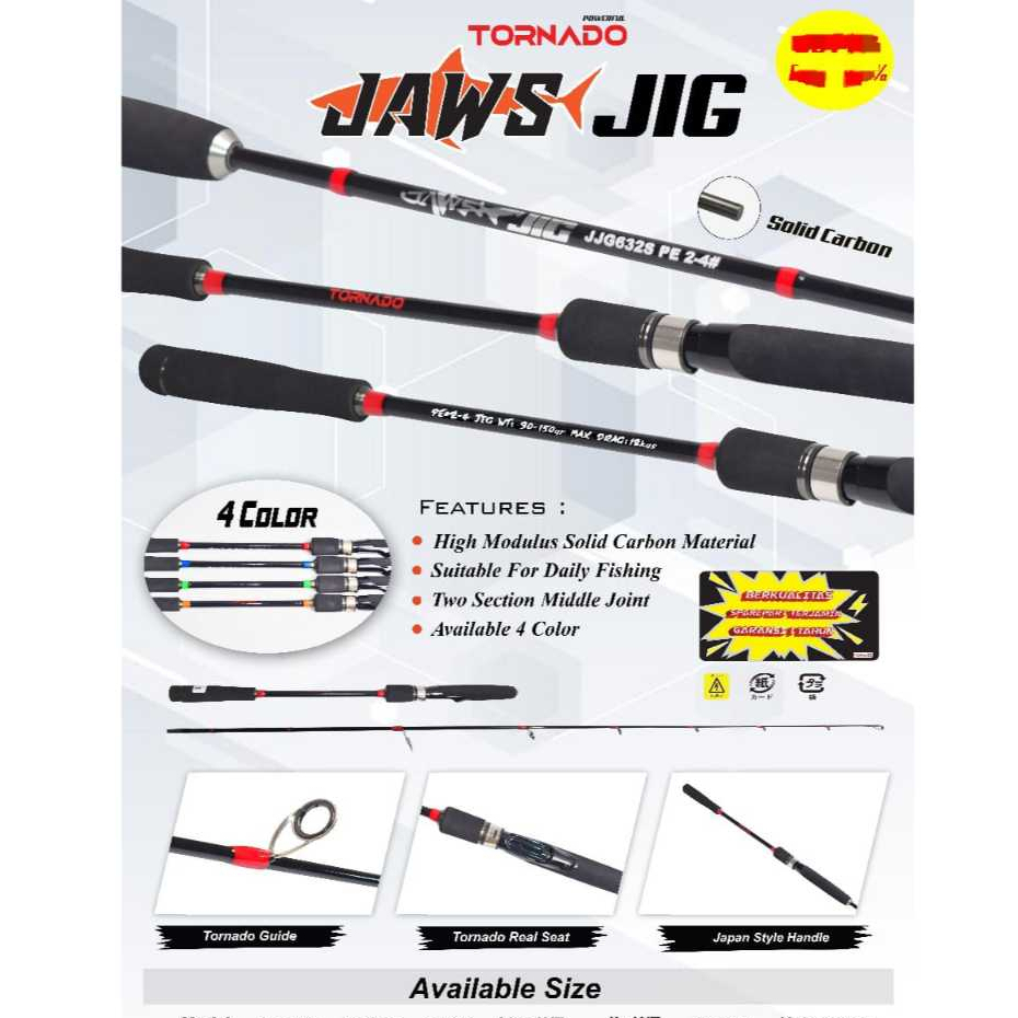 Jual Joran Tornado Jaws Jig 632 - Joran Jigging | Shopee Indonesia