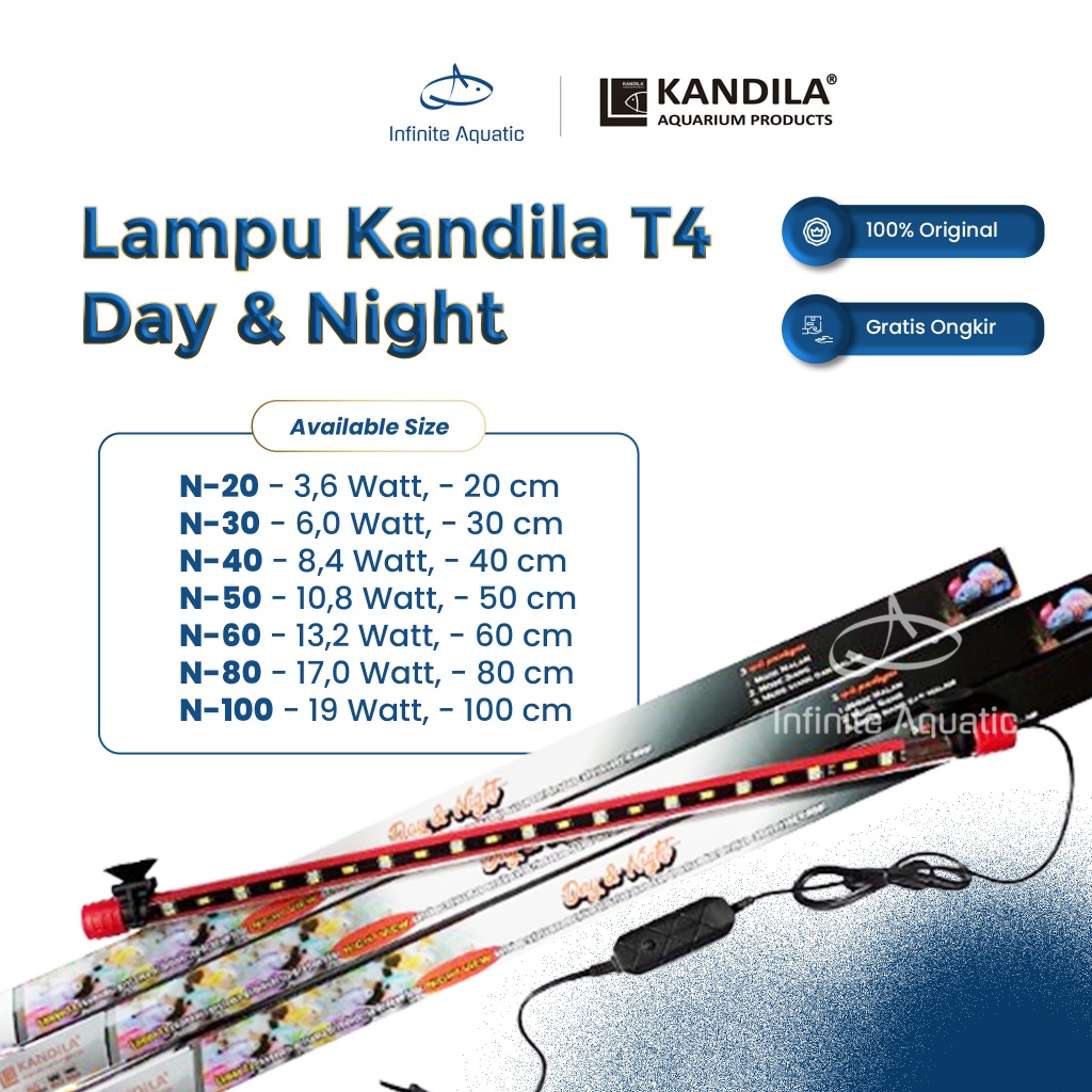 Jual Kandila N-Series T4 Kandila Day & Night Lampu LED Aquarium 3 Mode ...