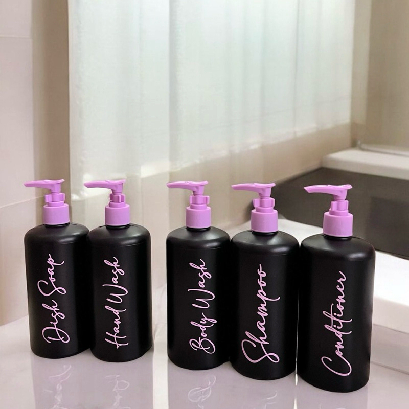 Jual botol sabun cair aesthetic DOFF TEBAL HITAM LILAC UNGU 500ML ...