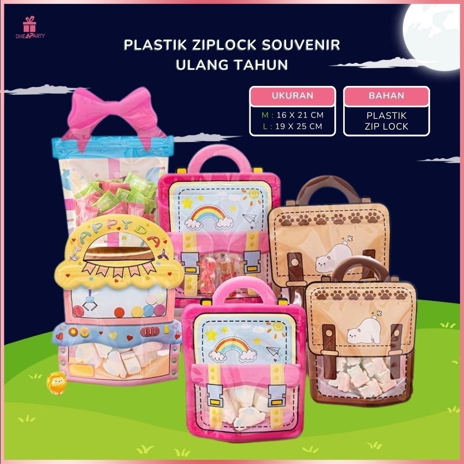 Jual DP Plastik Ziplock Ulang Tahun / Kantong Pouch Zip Goodiebag ...