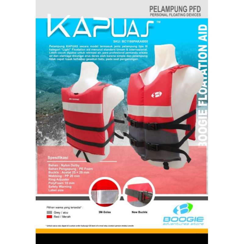 Jual Pelampung Kapuas Boogie life jacket Kapuas rompi rescue Boogie ...