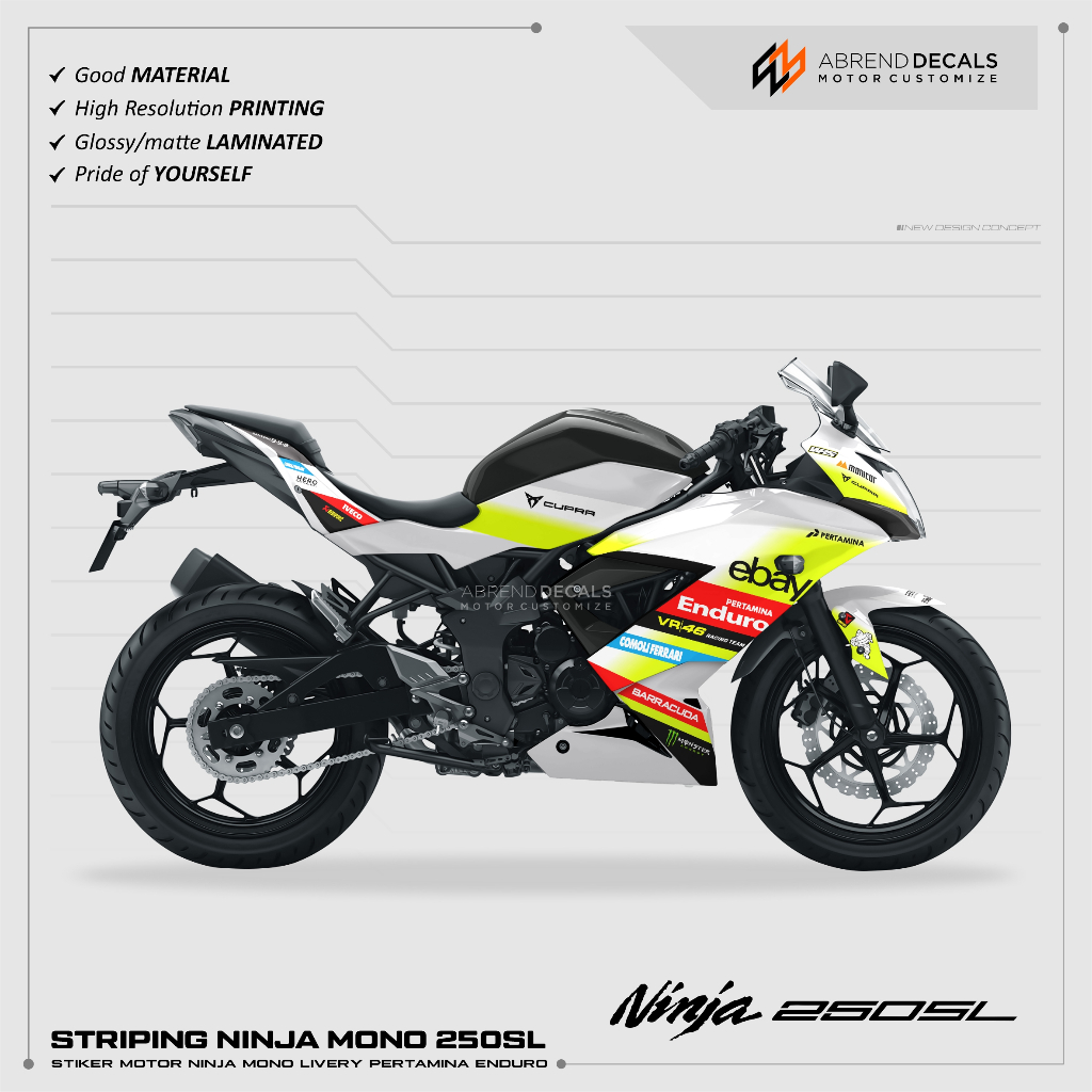 Jual STRIPING NINJA MONO 250SL LIVERY PERTAMINA ENDURO MOTO GP 2024 ...